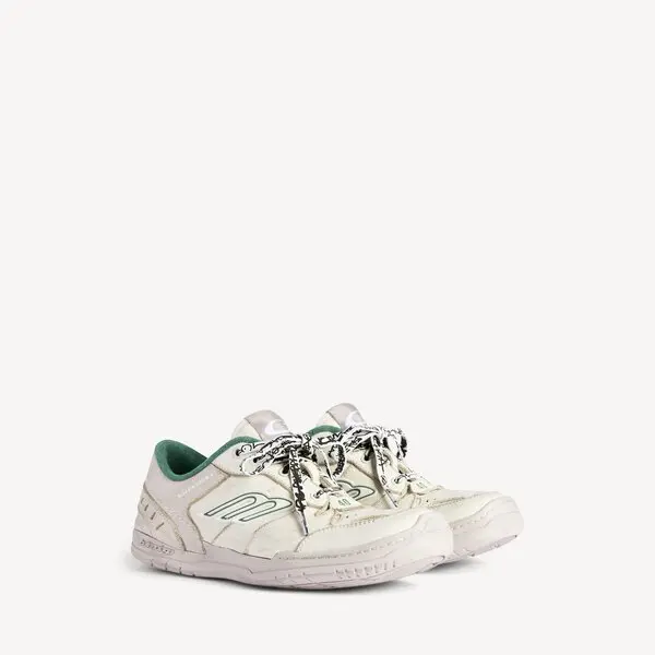 Balenciaga Hamptons Medium Distressed Sneakers - Beige/green