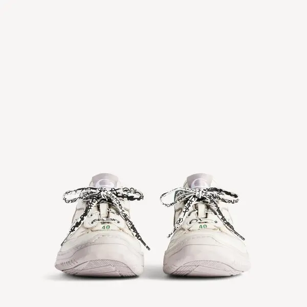 Balenciaga Hamptons Medium Distressed Sneakers - Beige/green
