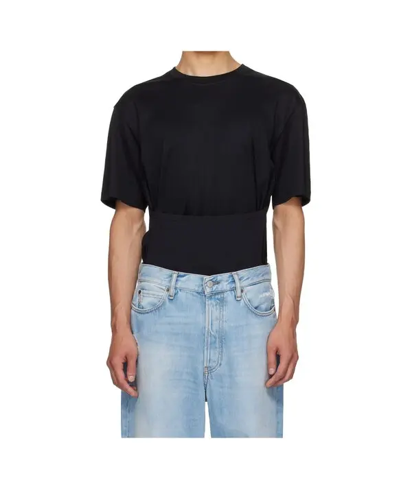 MUGLER Ribbed Round-neck T-shirt