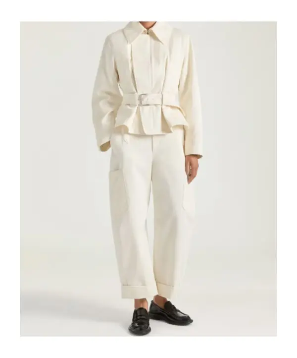 Givenchy Cocoon Cropped Cargo Pants In Cotton And Wool - Ivory
