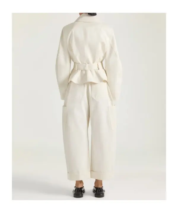 Givenchy Cocoon Cropped Cargo Pants In Cotton And Wool - Ivory