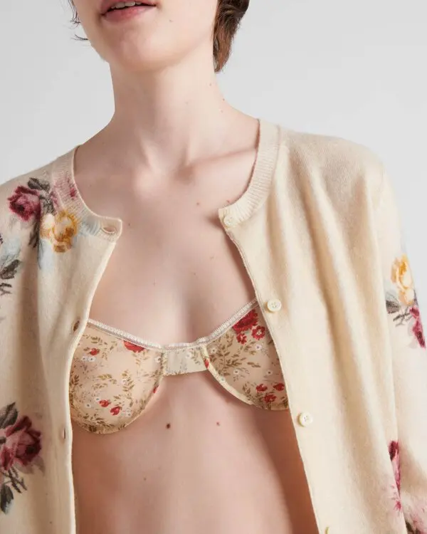 Prada Allover Floral Printed Bra