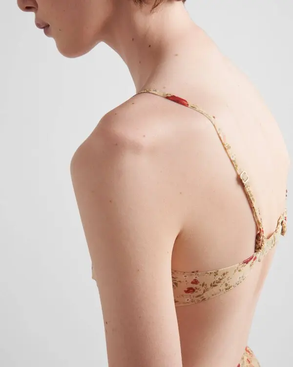 Prada Allover Floral Printed Bra