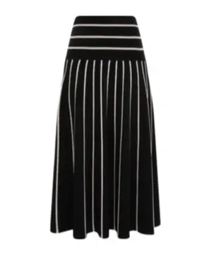 Zimmermann Striped Knit Skirt - Black/cream