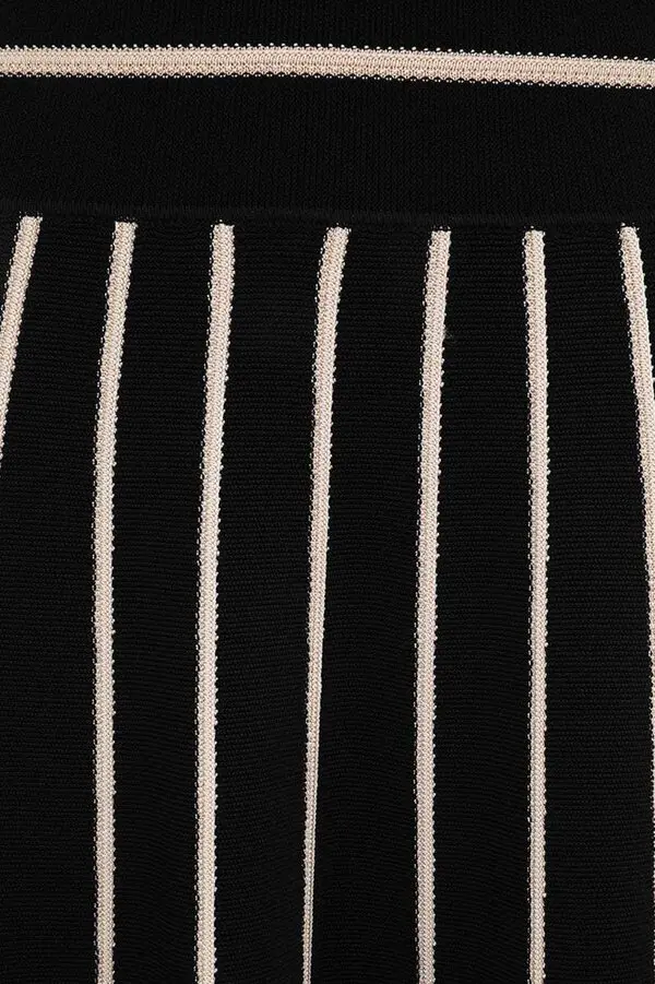 Zimmermann Striped Knit Skirt - Black/cream