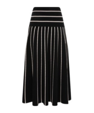 Zimmermann Striped Knit Skirt - Black/cream