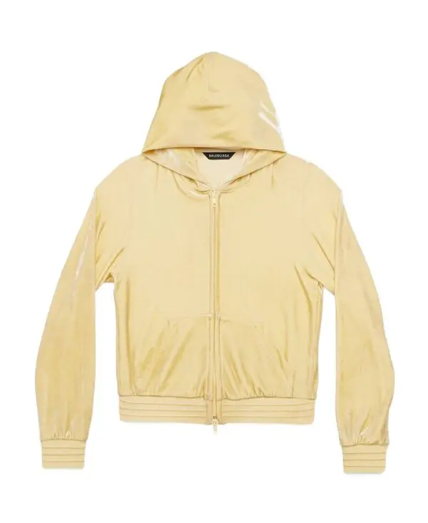 Balenciaga Bb Paris Strass Zip-up Hoodie - Cream