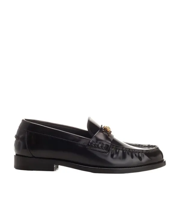 Versace Logo-plaque Slip-on Loafers - Black