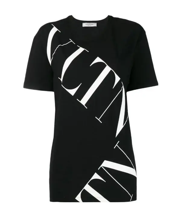 Valentino Garavani Logo Printed T-shirt - Black