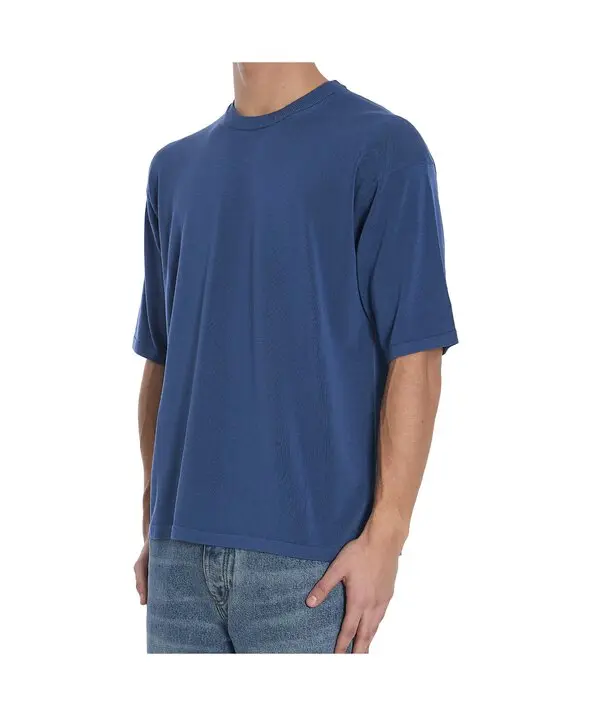 ROBERTO COLLINA Ribbed Crewneck Short Sleeve Knitwear