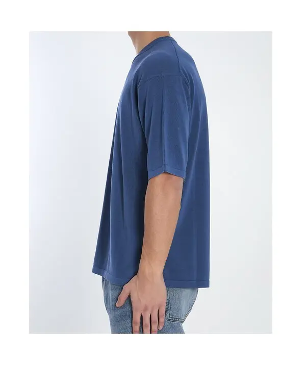 ROBERTO COLLINA Ribbed Crewneck Short Sleeve Knitwear