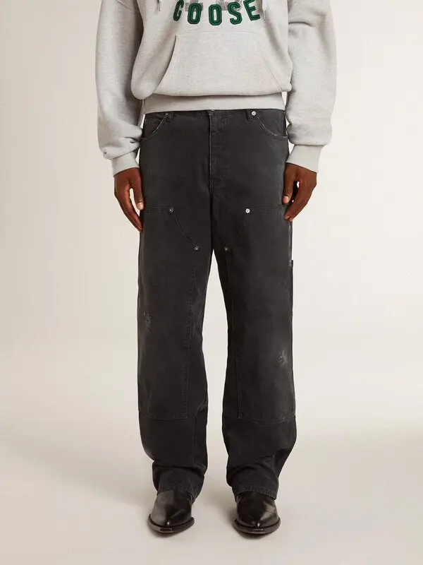 GOLDEN GOOSE Straight Leg Distressed Pants