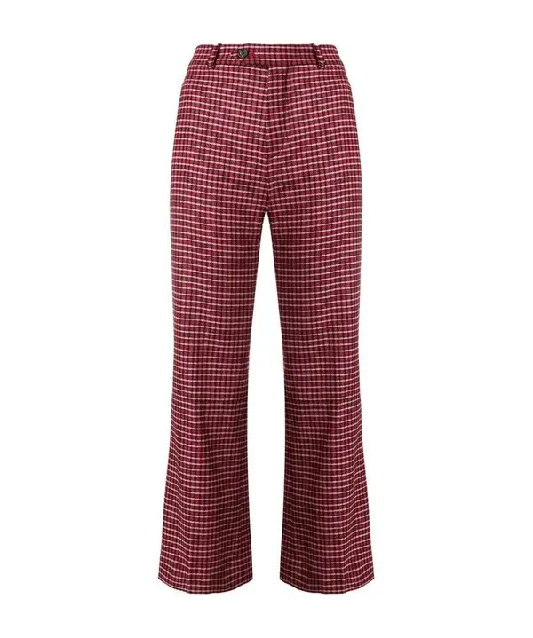 Chloé Checked Cropped Flare Pants