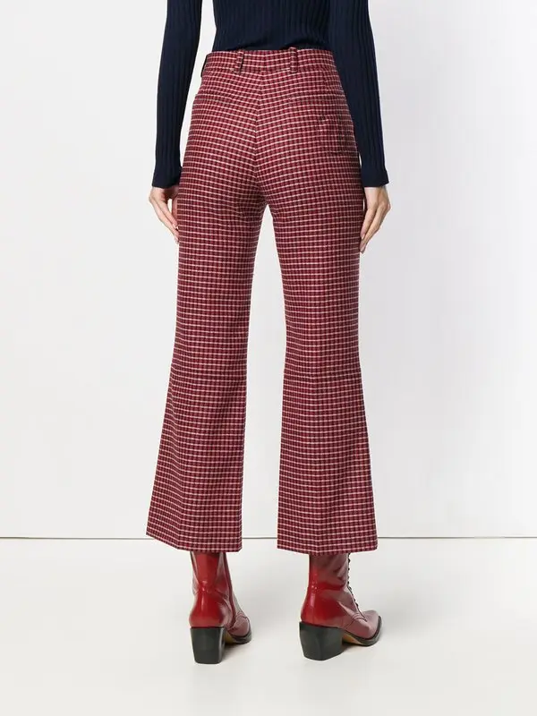 Chloé Checked Cropped Flare Pants