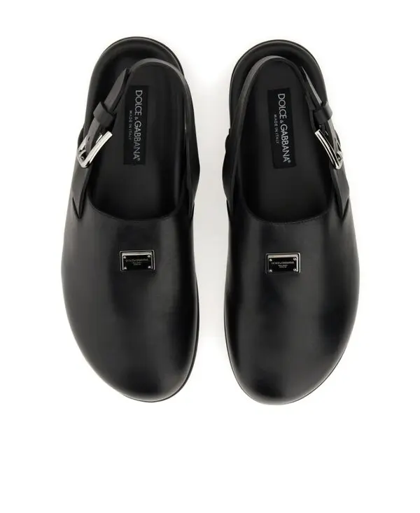 Dolce & Gabbana Logo Plaque Buckled Mules