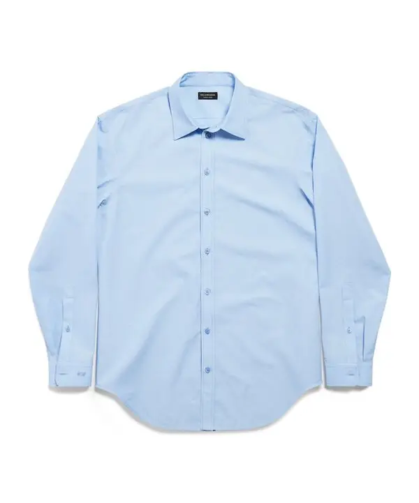 Balenciaga Collared Long-sleeve Shirt - Blue