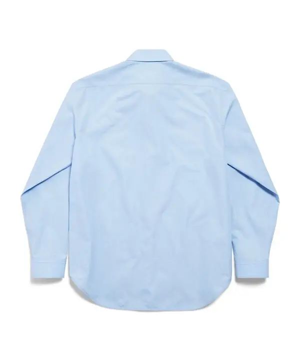 Balenciaga Collared Long-sleeve Shirt - Blue
