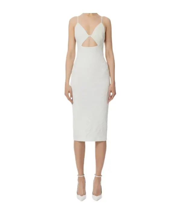 Elisabetta Franchi Floral Jacquard Dress - Mint Green