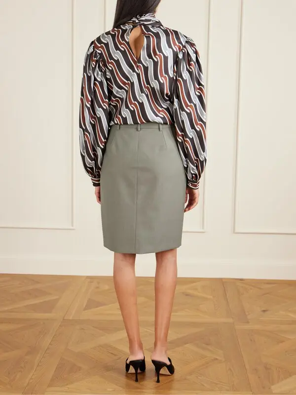 Gucci Belted A-line Skirt With Front Slit