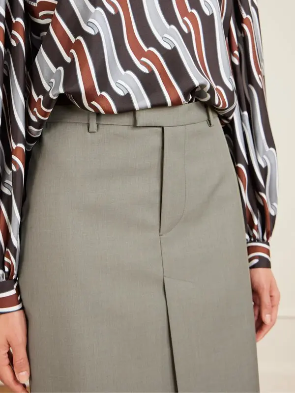 Gucci Belted A-line Skirt With Front Slit