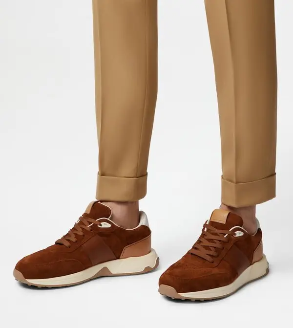TOD'S Panelled Lace-up Sneakers - Brown