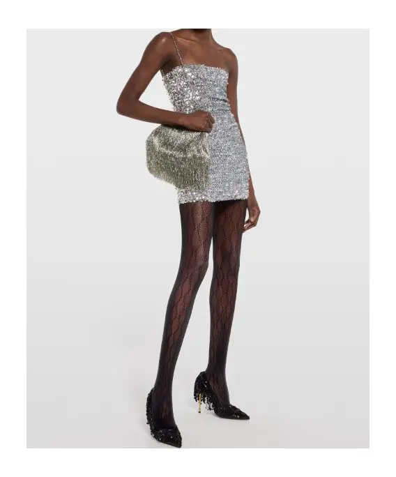 Gucci Gg Monogram Tights - Black