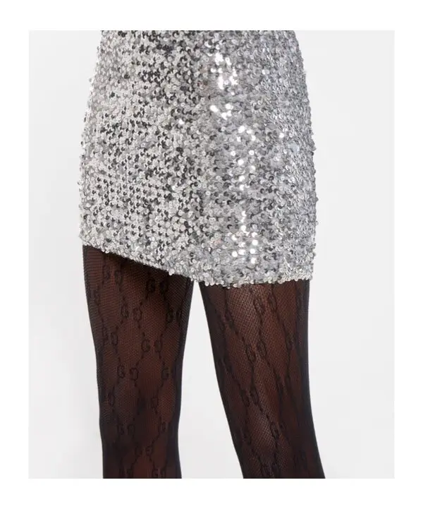 Gucci Gg Monogram Tights - Black