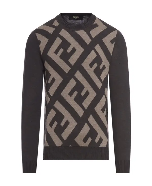 Fendi Oversized Ff Intarsia Knitted Jumper