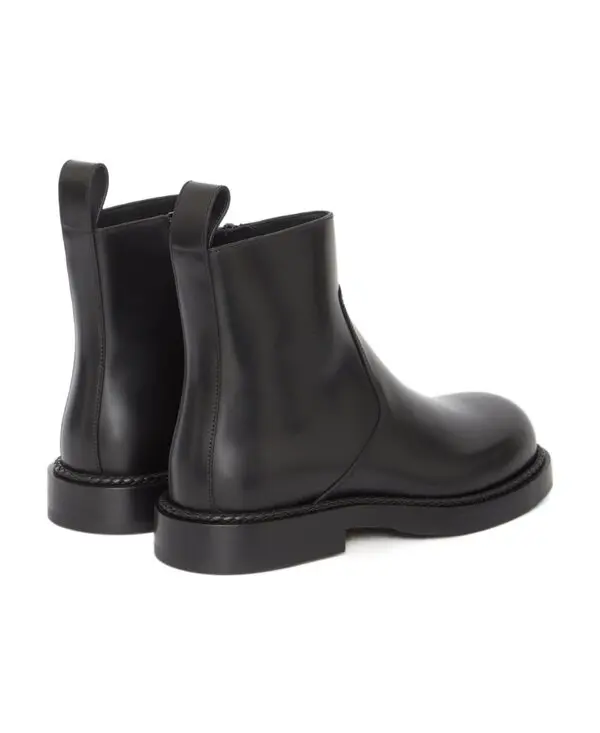 Bottega Veneta Leather Zip Up Ankle Boots