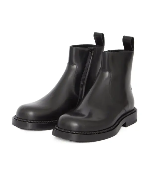 Bottega Veneta Leather Zip Up Ankle Boots