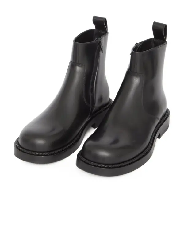 Bottega Veneta Leather Zip Up Ankle Boots