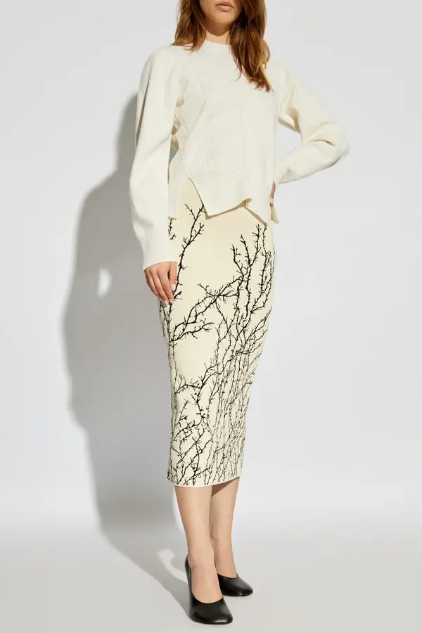 Alexander McQueen Chevron Corset Crewneck Jumper - White
