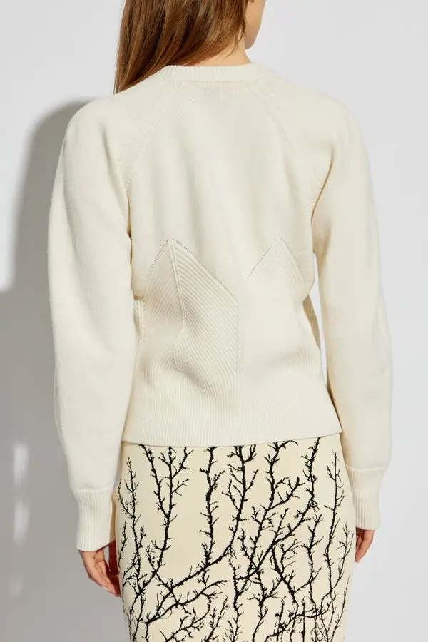 Alexander McQueen Chevron Corset Crewneck Jumper - White