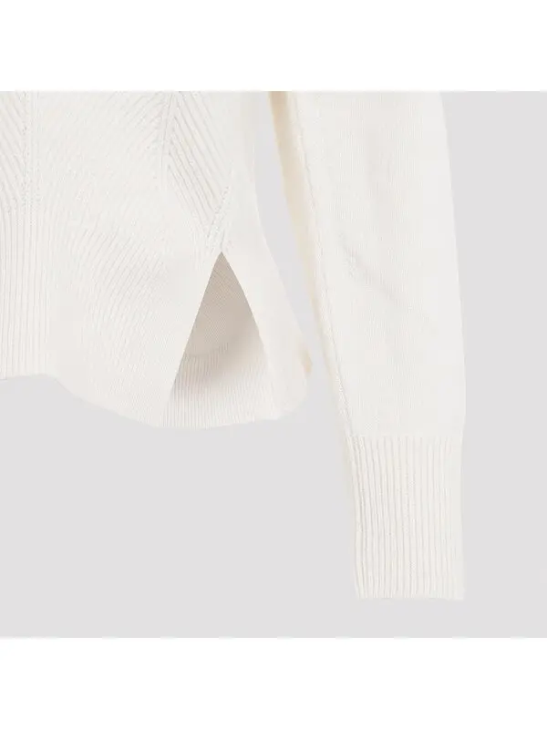 Alexander McQueen Chevron Corset Crewneck Jumper - White