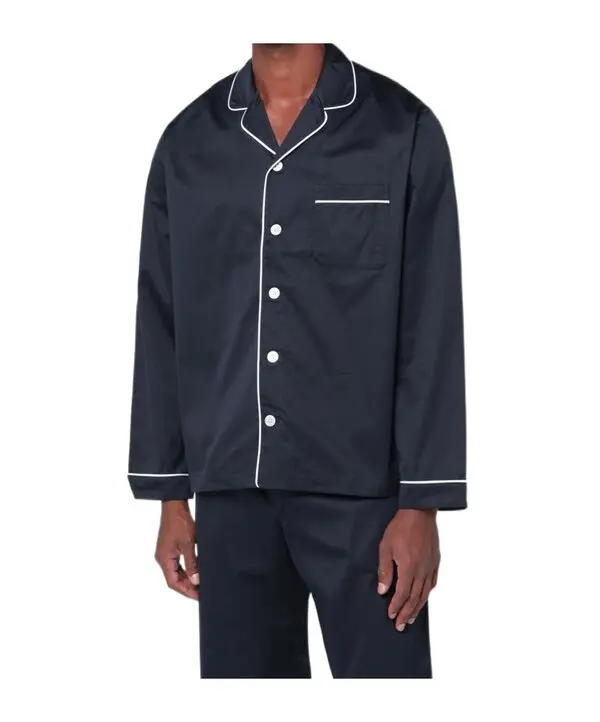 TEKLA Piped Pyjama - Black