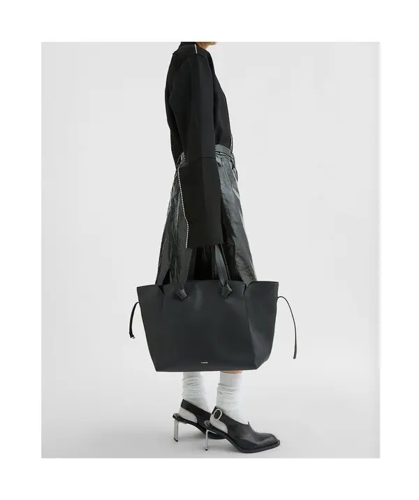 JIL SANDER Medium Knot Tote Bag - Black