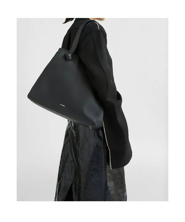JIL SANDER Medium Knot Tote Bag - Black