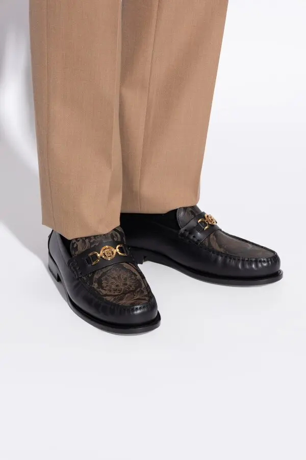 Versace Medusa Head Leather Loafers