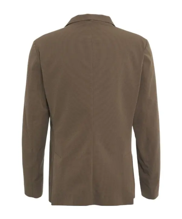 Herno Single-breasted Seersucker Blazer - Brown