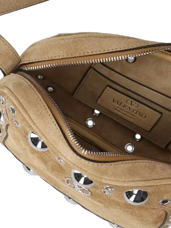Valentino Garavani Nellecote Vlogo Signature Zip-up Crossbody Bag - Beige