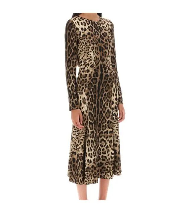 Dolce & Gabbana Leopard-printed Midi Dress - Black