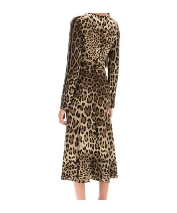 Dolce & Gabbana Leopard-printed Midi Dress - Black