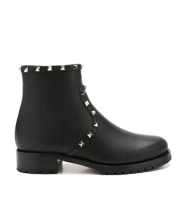 Valentino Garavani Rivet Casual Ankle Boots - Black