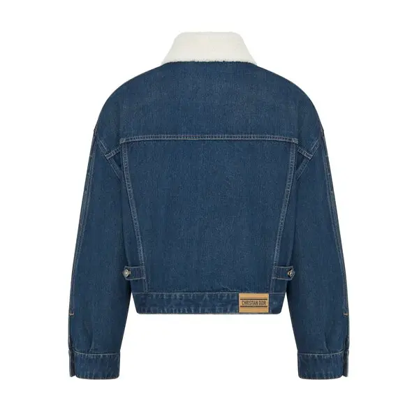 Dior Alps Oversized Denim Jacket With Shearling Collar