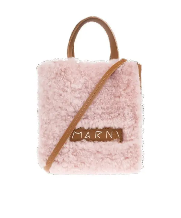 Marni Shearling Tote Bag - Pink