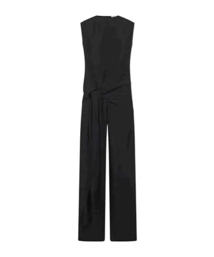 Alaïa Sleeveless Tie-front Open Back Jumpsuit - Black