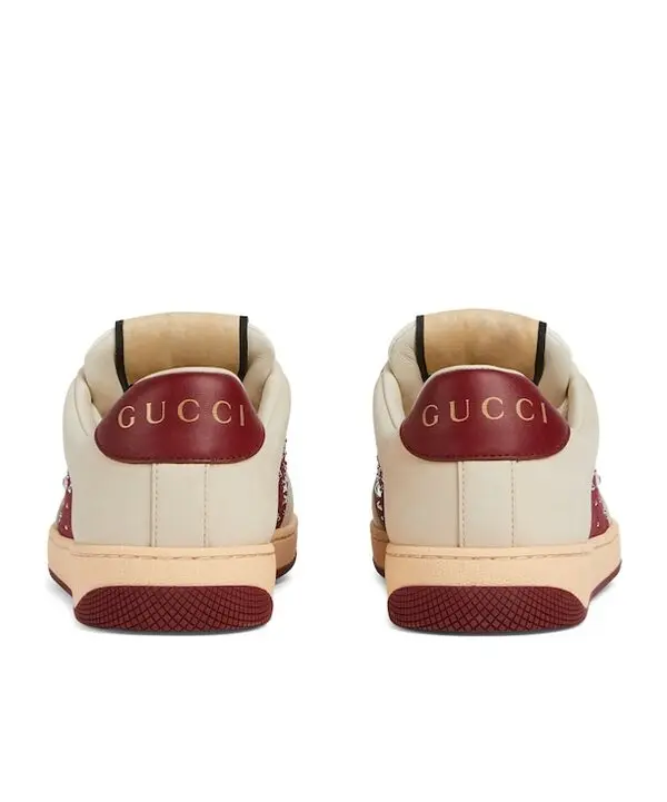 Gucci Embellished Screener Sneakers - Ivory
