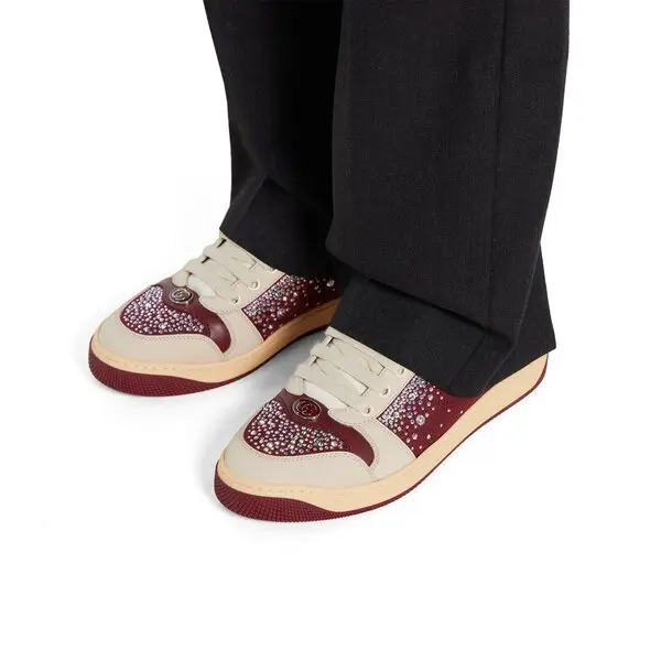 Gucci Embellished Screener Sneakers - Ivory