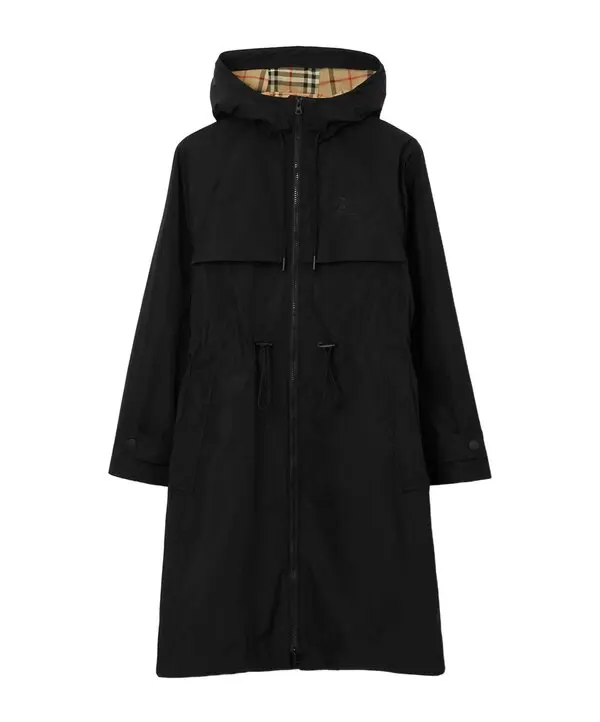 Burberry Charminster Hooded Zipped Coat - Black