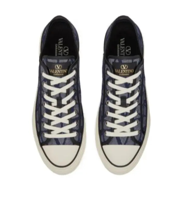 Valentino Garavani Toile Iconographe Lace-up Sneakers - White